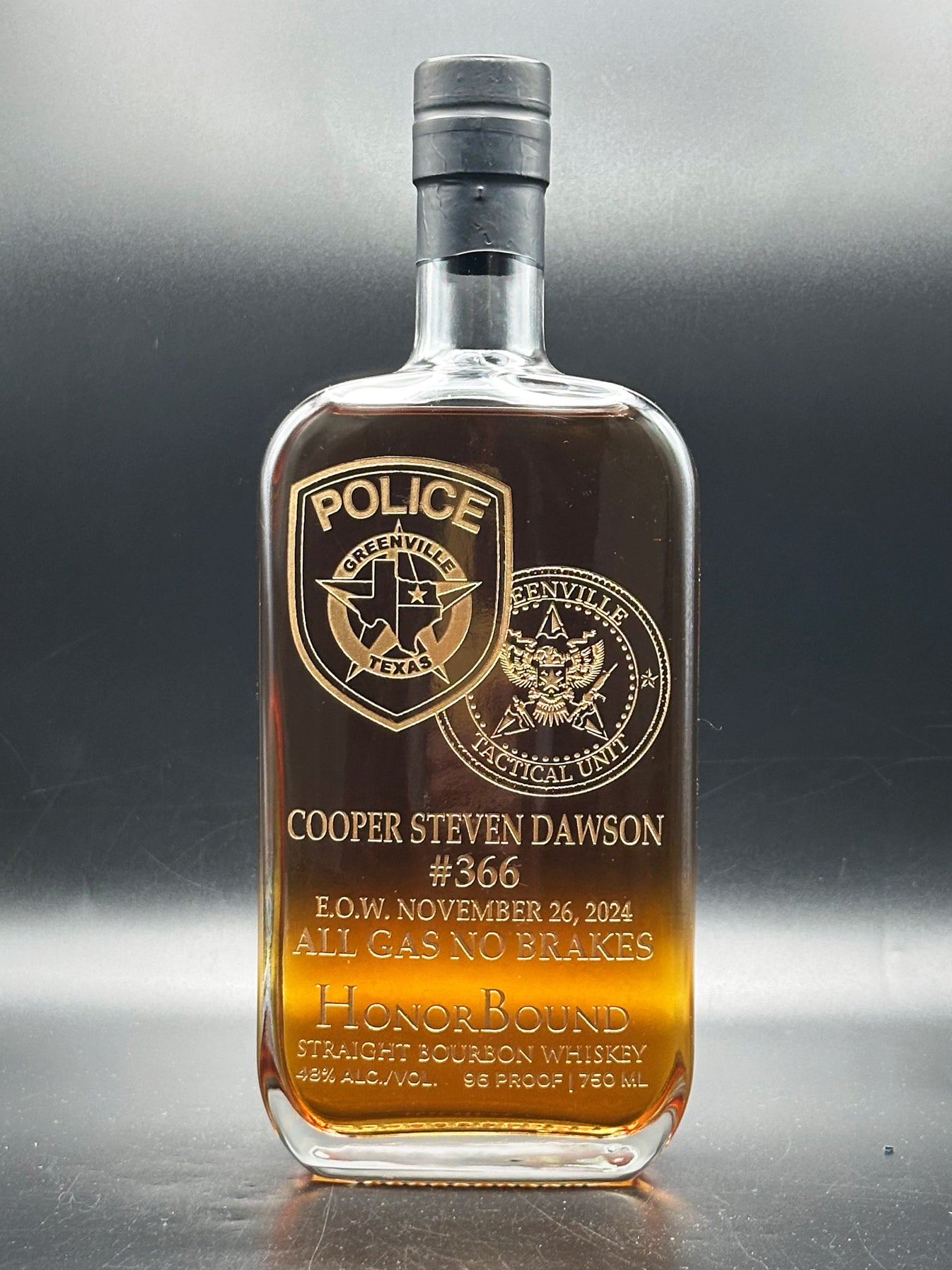 Cooper Dawson Greenville Police Department Memorial Bottle – Service ...