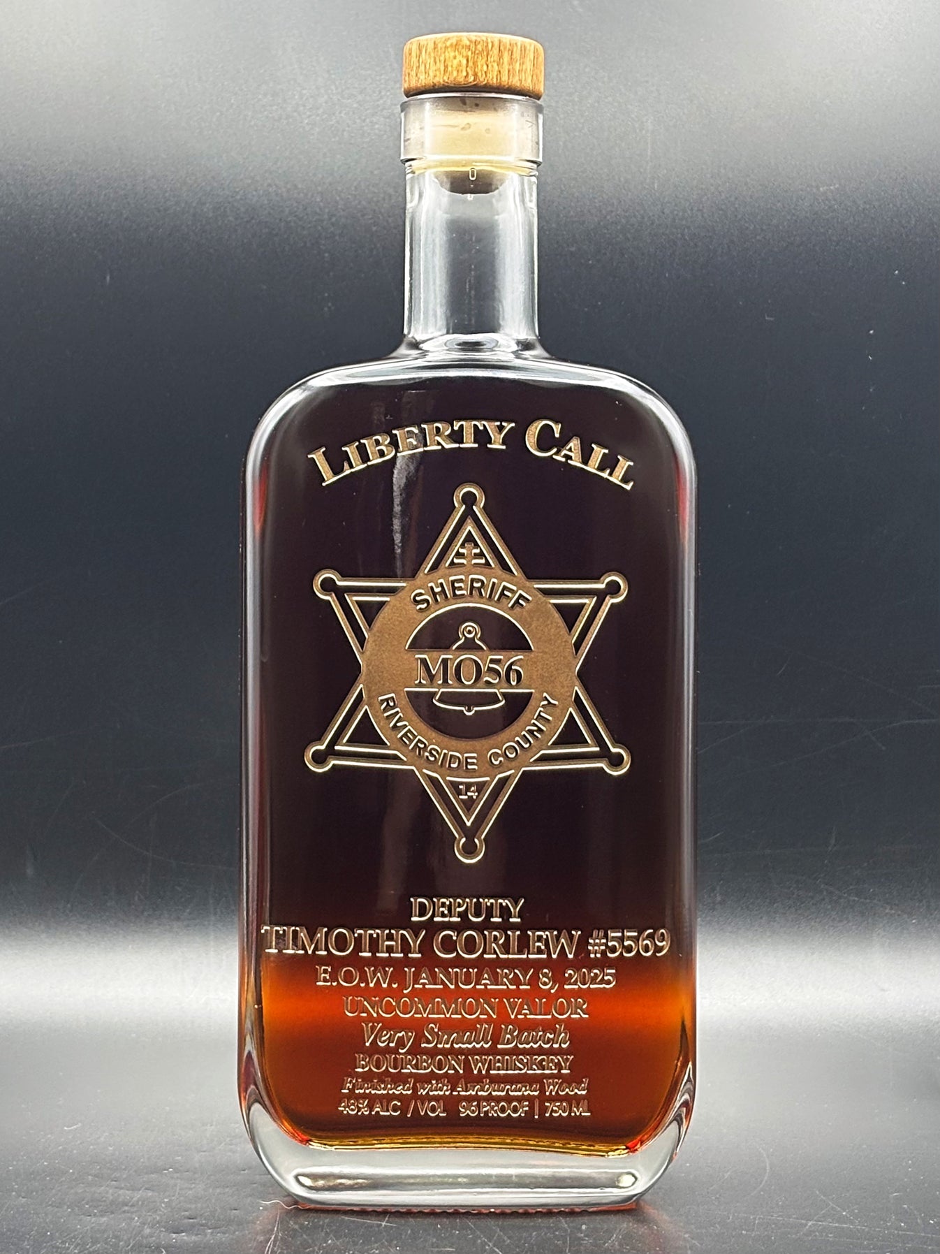 Deputy Timothy Corlew Memorial Bottle - Riverside County Sheriff's Dep ...
